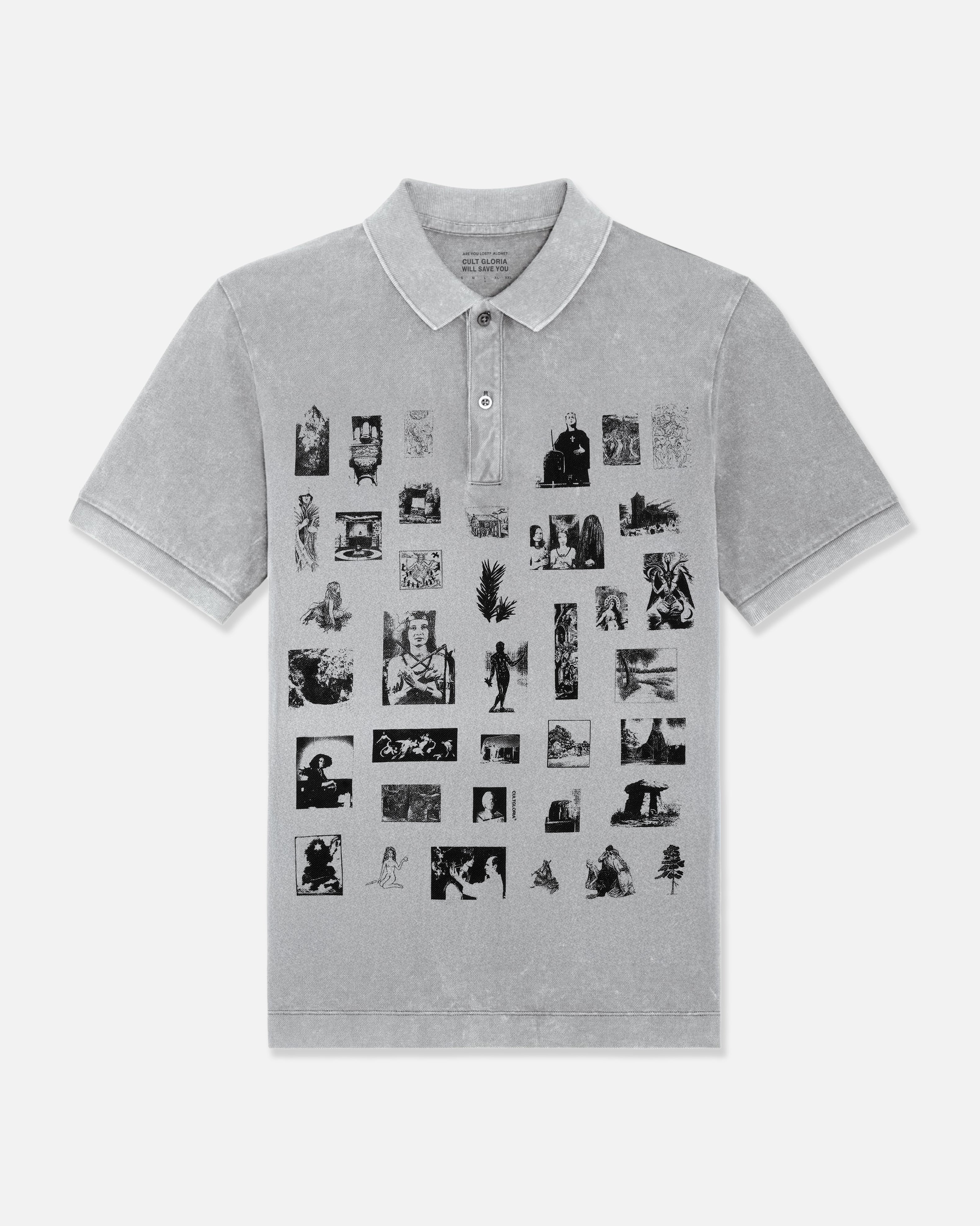 Folklore Polo shirt (Garment Dyed Grey) – Cult Gloria